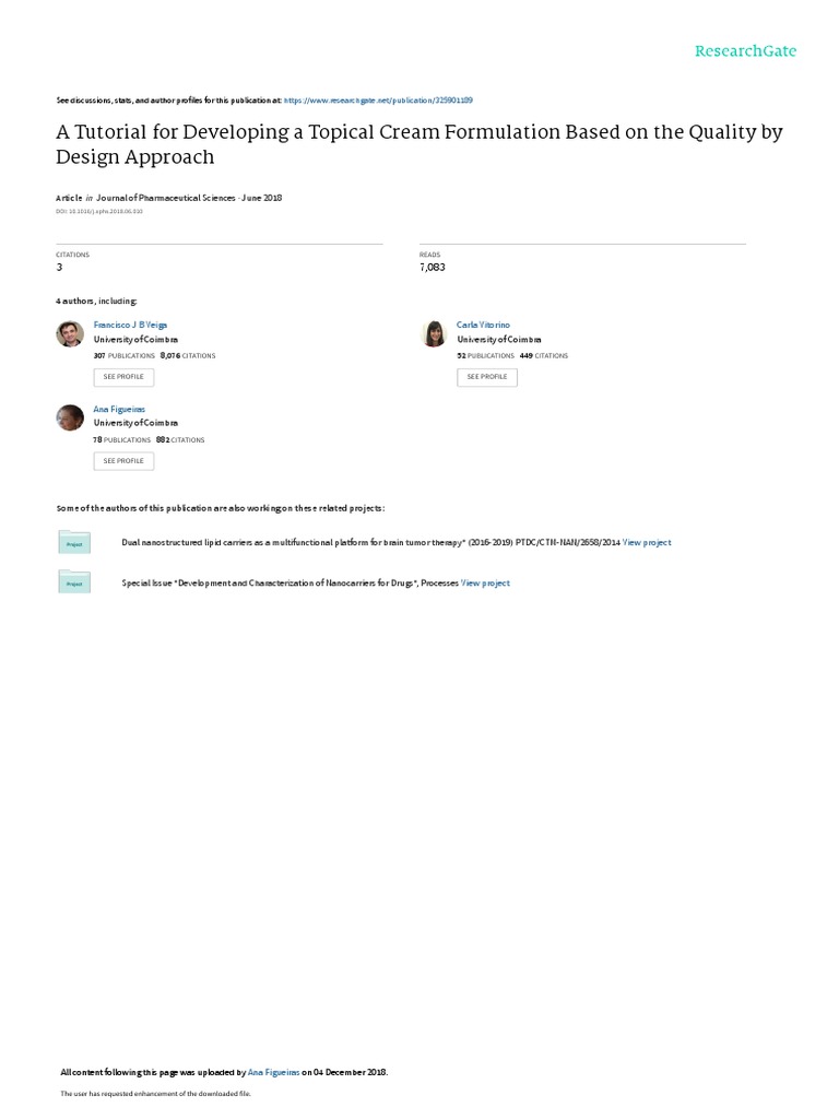 A Tutorial For Developing A Topical Cream Formulation Based On The ...