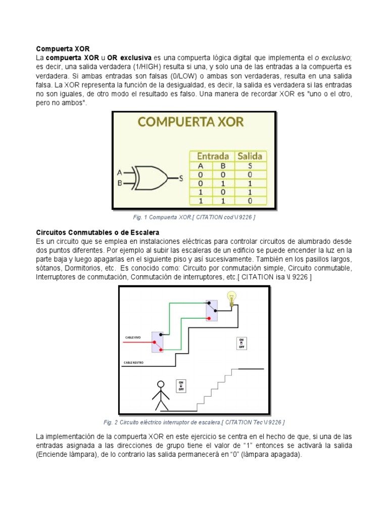 Funcion Logica XOR | PDF | Puerta lógica | Ingeniería Informática