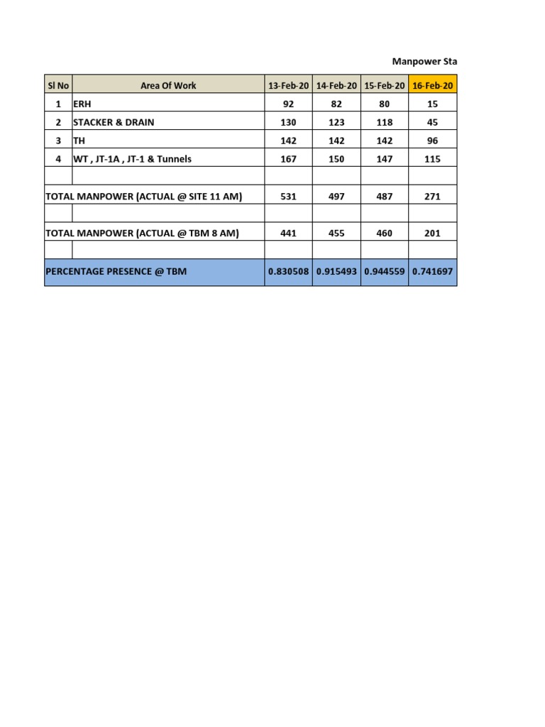 Total Manpower Record | PDF