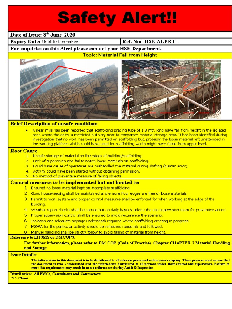 17 HSE Alert Material Fall From Height | PDF | Scaffolding | Business