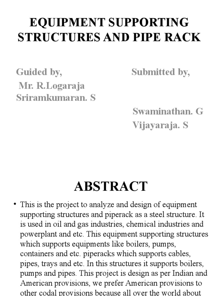 Equipment Supporting Structures and Pipe Rack | PDF | Stainless Steel | Corrosion