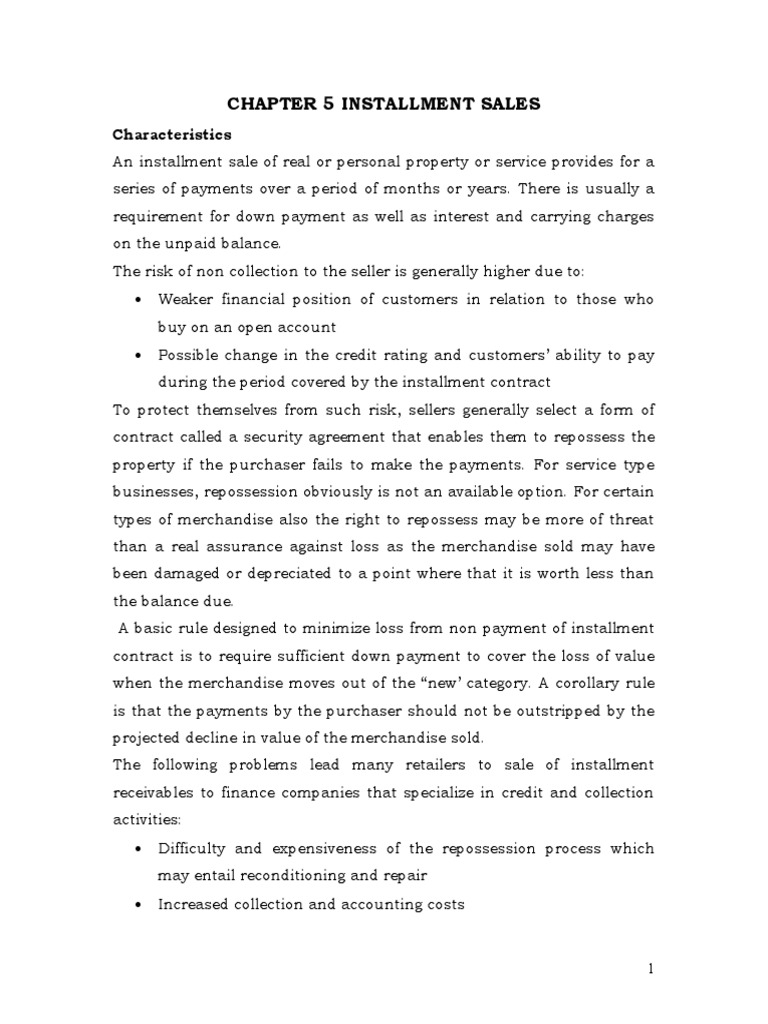 Chapter 5 Installment Sales | PDF | Gross Income | Financial Services