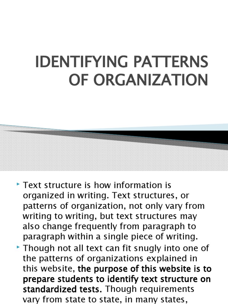 Identifying Patterns of Organization | PDF