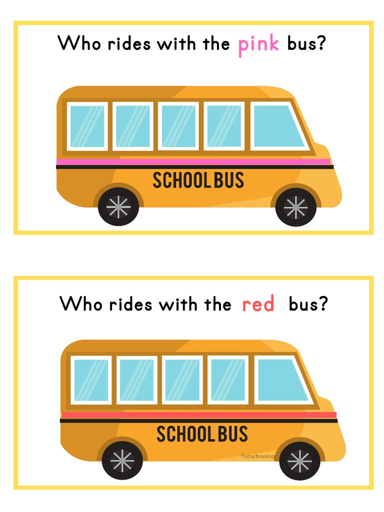 Free School Bus Color Sorting PDF | PDF