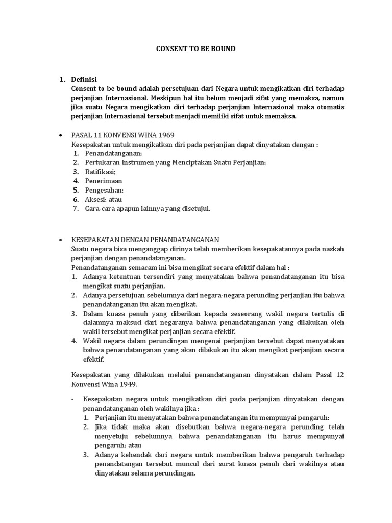 Consent To Be Bound | PDF