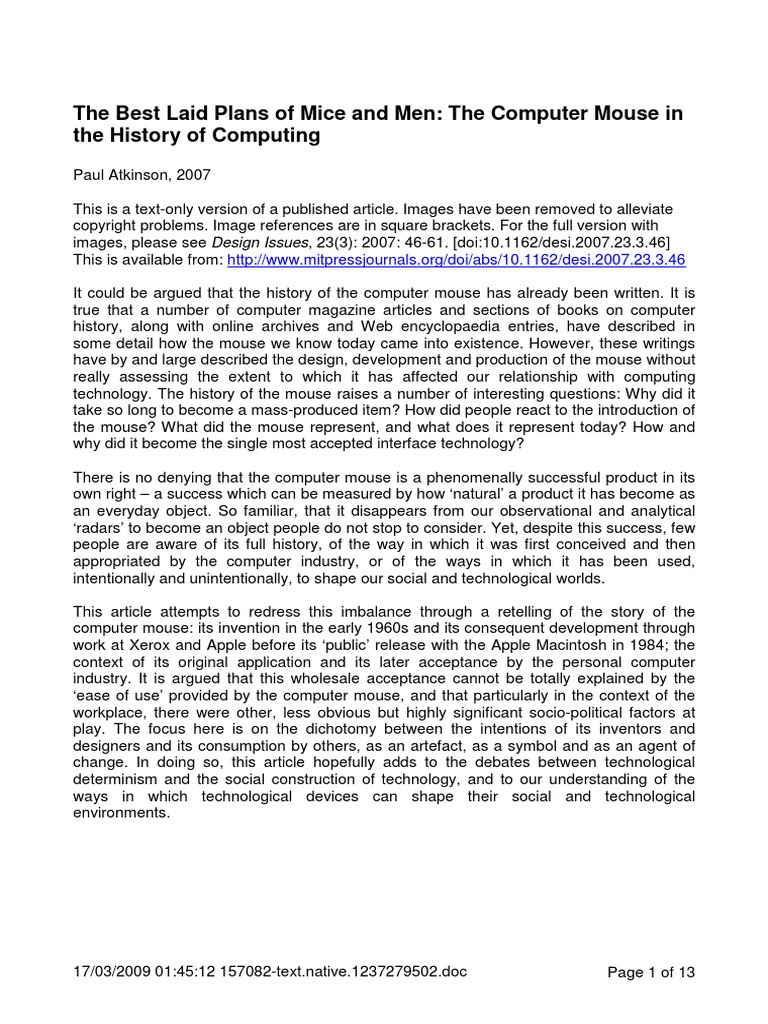 The Best Laid Plans of Mice and Men The Computer M PDF | PDF | Graphical User Interfaces | Human ...