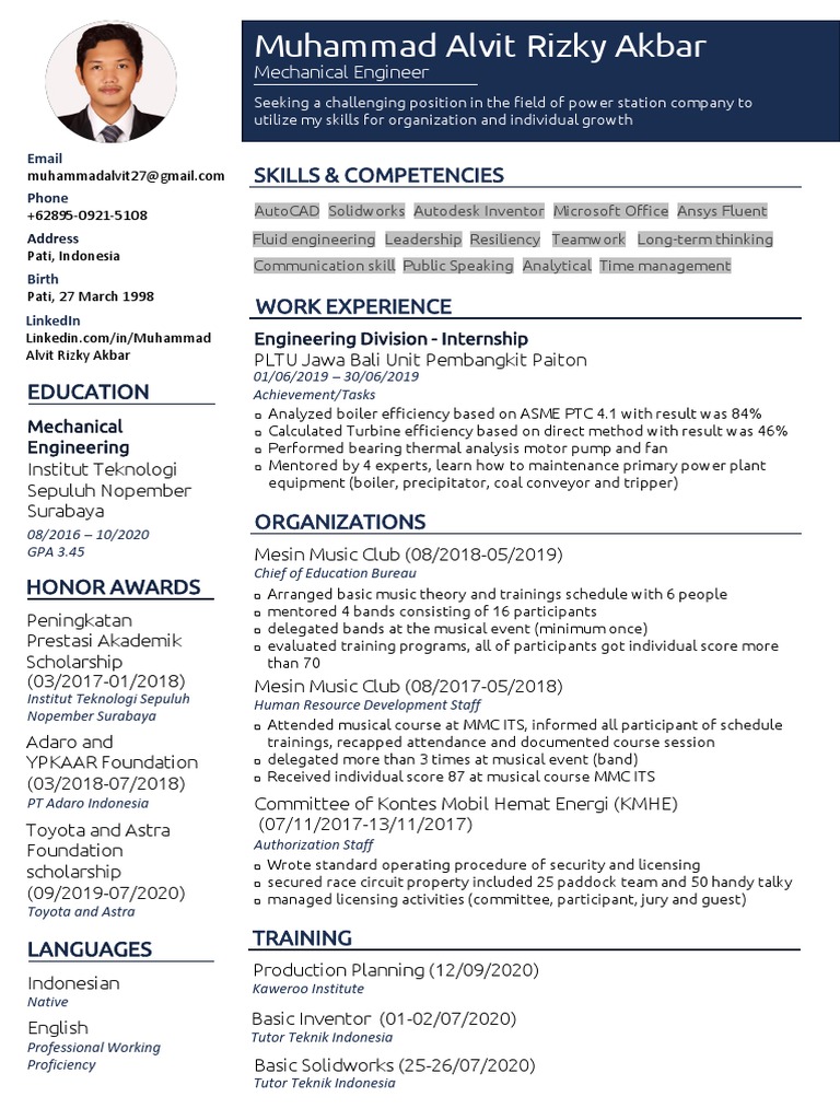 CV - Muhammad Alvit Rizky Akbar | PDF