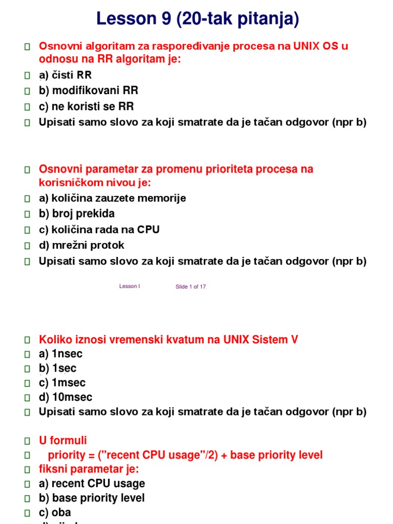 Lesson 09 - RR - Primeri Test Pitanja | PDF