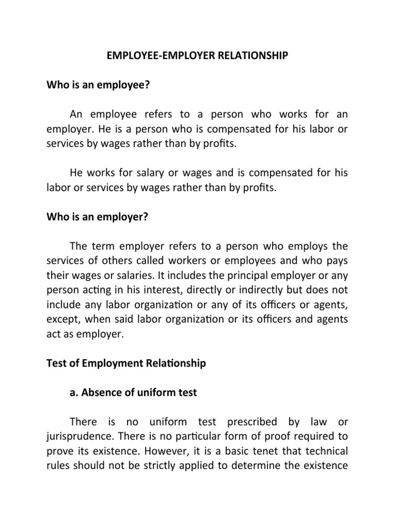 Employer Employee Relationship | PDF | Employment | Salary