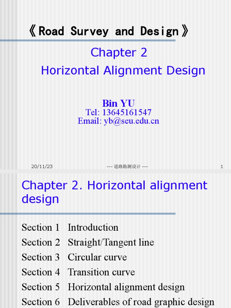 Horizontal Alignment in Road Design | PDF | Curvature | Angle