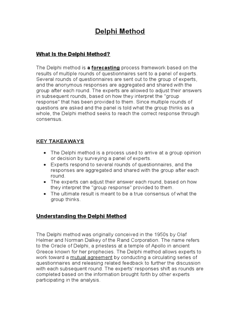 What Is The Delphi Method? | PDF | Human Communication | Cognitive Science