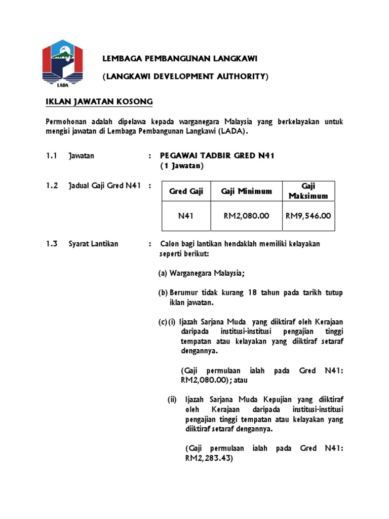 Pegawai Tadbir Gred 41 | PDF