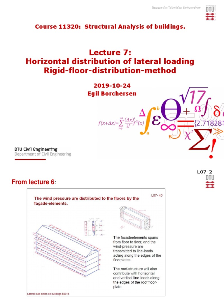 Lecture - 7 - E2019 Lateral Distribution of Horizontal Load | PDF ...