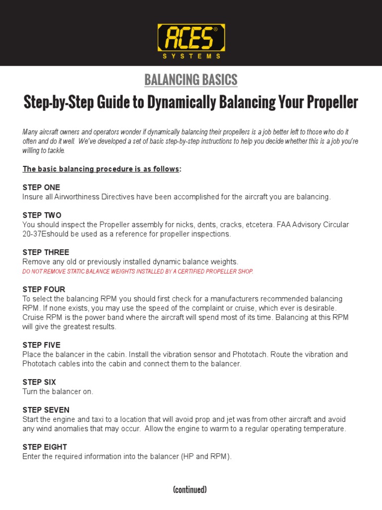 Step-by-Step Guide To Dynamically Balancing Your Propeller | PDF ...
