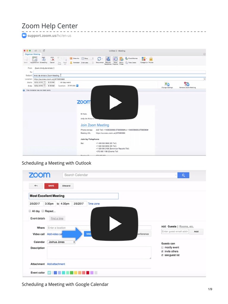 Zoom Help Center: Support - Zoom.us/hc/en-Us | PDF