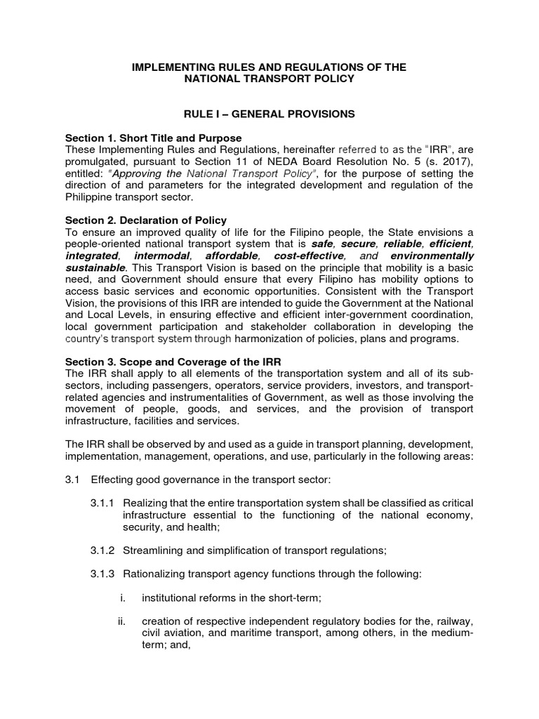 NTP Irr - Signed | PDF | Public–Private Partnership | Public Transport