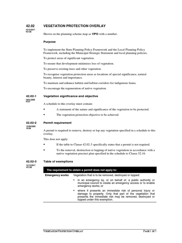42.02 Vegetation Protection Overlay: Purpose | PDF | Fires | Wildfire