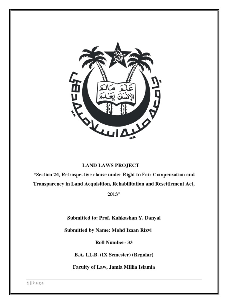 Land Laws Project | PDF | Eminent Domain | Justice