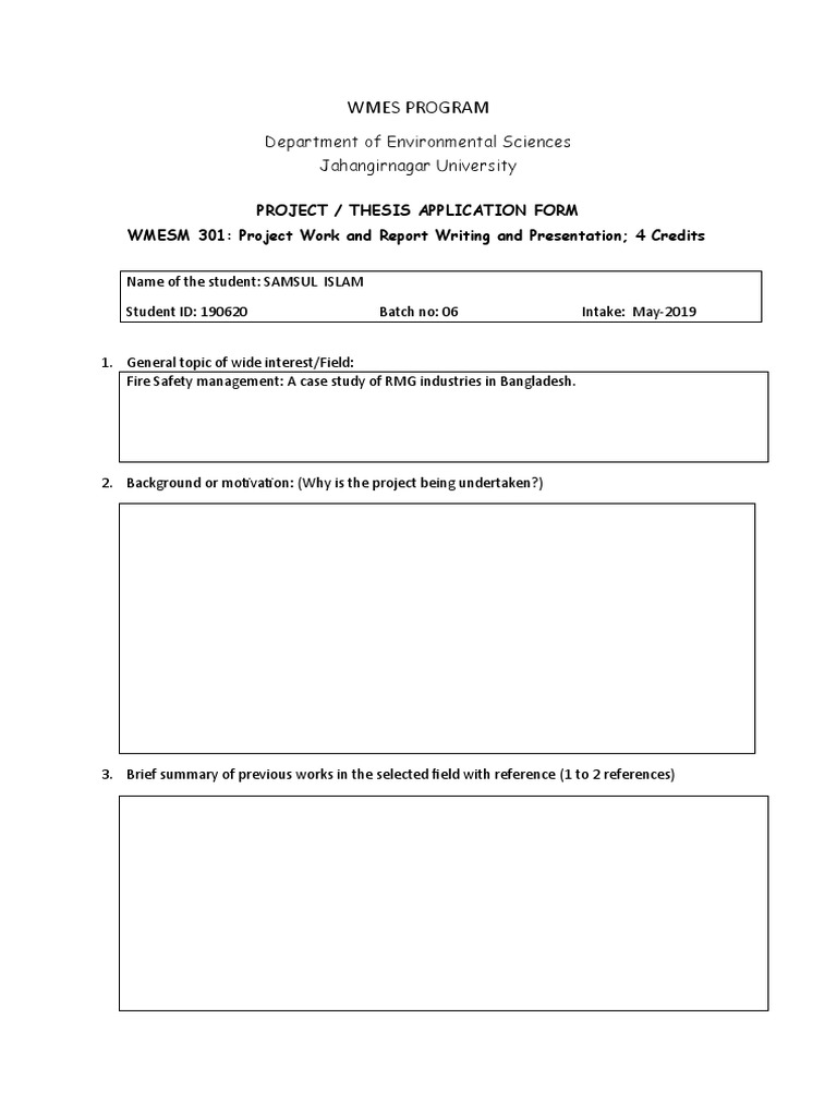 Project Proposal Format WMES | PDF