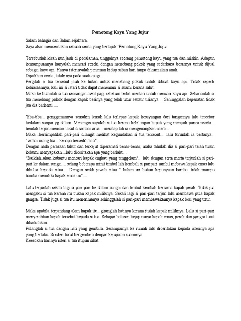 Pemotong Kayu Yang Jujur | PDF