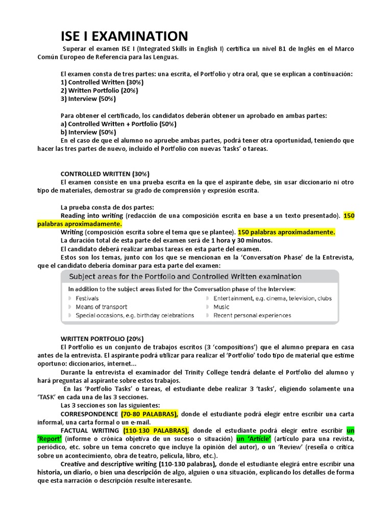 Ise I Examination. Esquema | PDF | Prueba / examen | Science