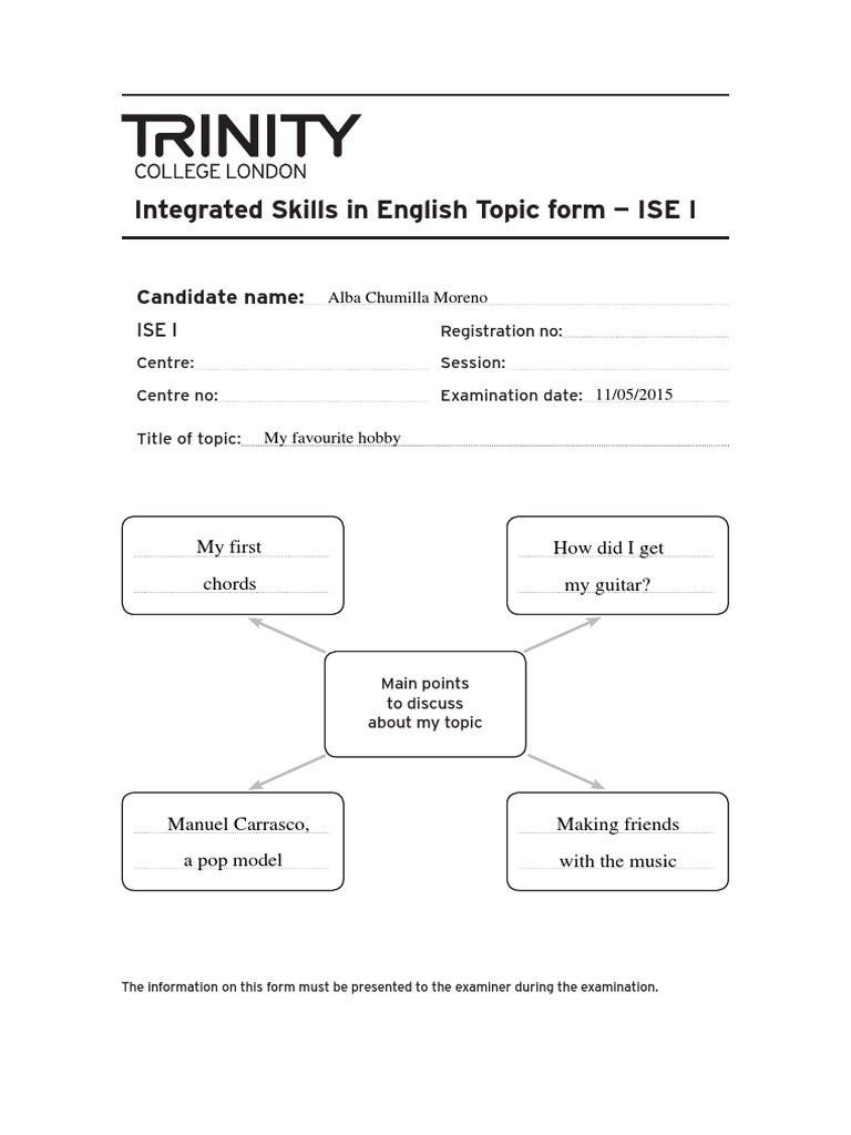 ISE I Topic Form PDF | PDF