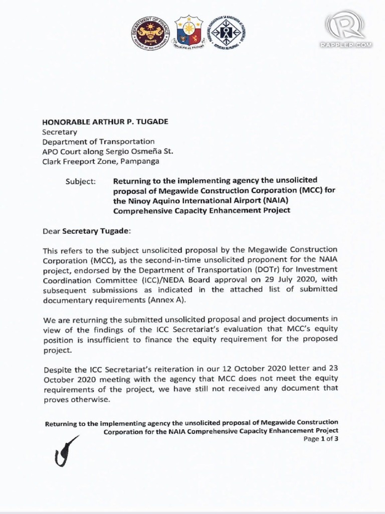 Nov 19 ICC-CabCom Letter To The DOTr | PDF