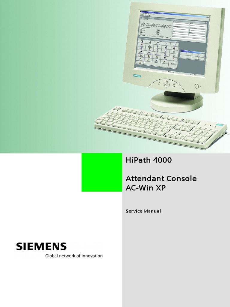 Hipath 4000 Attendant Console Ac-Win XP: Service Manual | PDF | Windows ...
