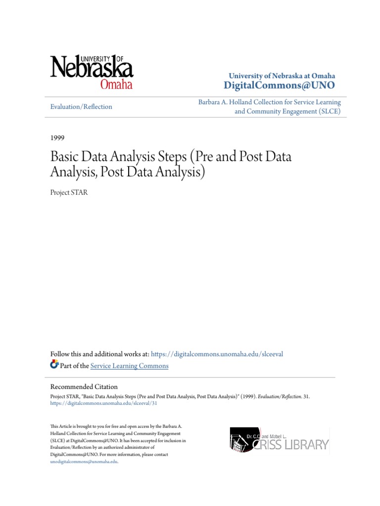 Basic Data Analysis Steps (Pre and Post Data Analysis Post Data) | PDF ...