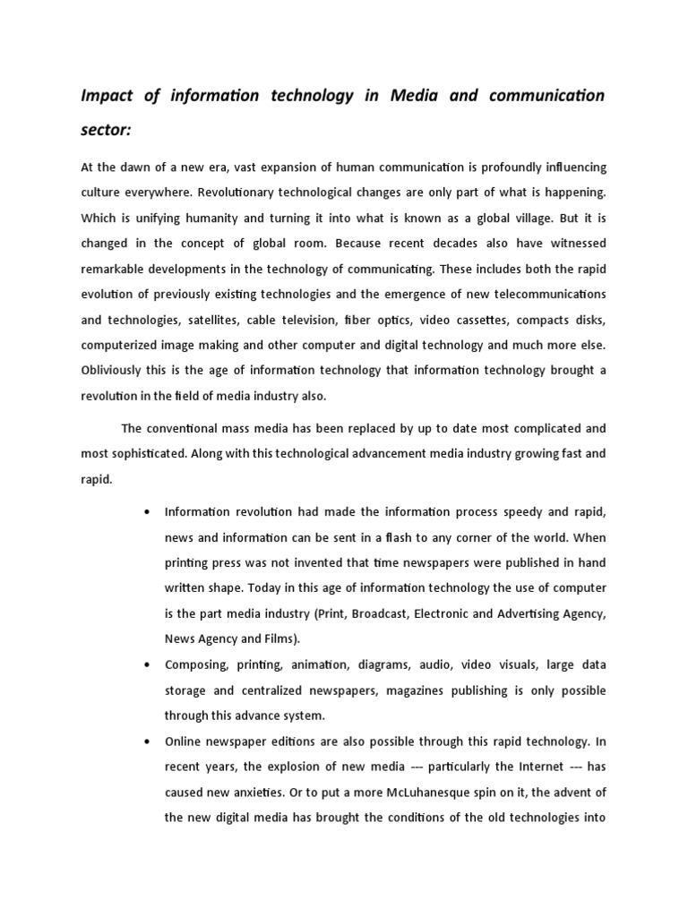 ITM Media and Communication | PDF | Animation | Mass Media