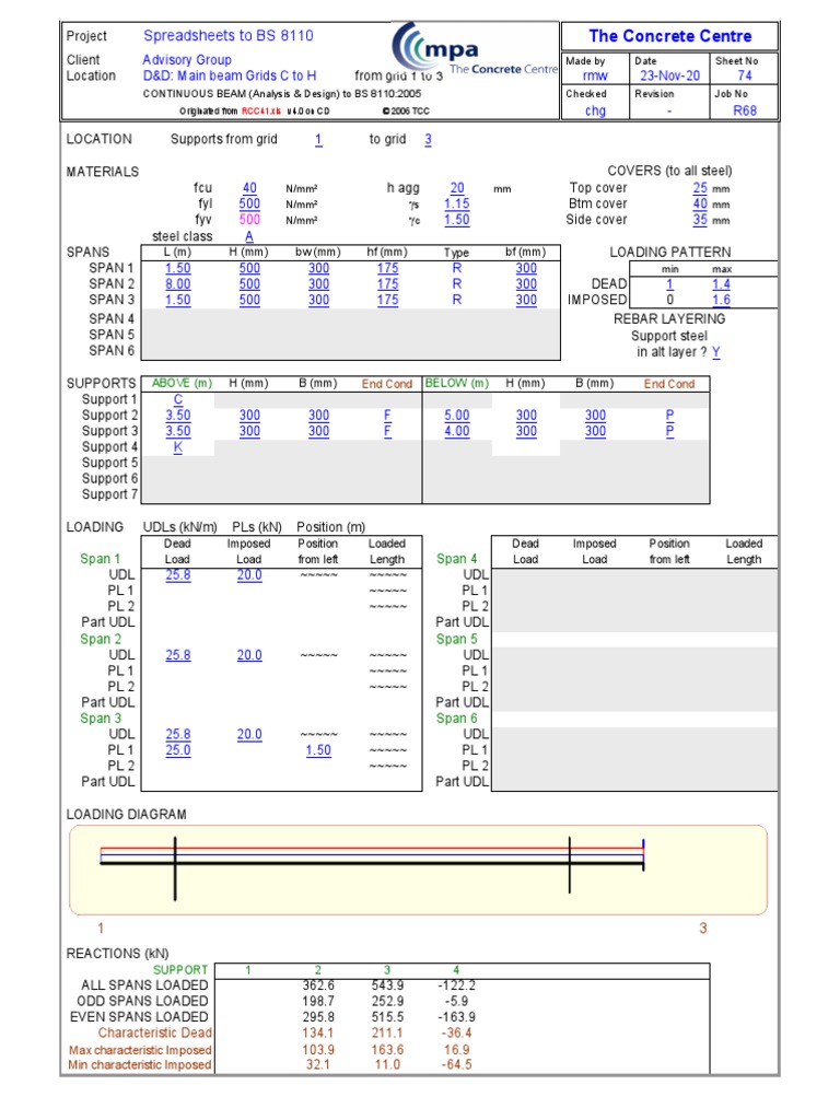 Spreadsheets To BS 8110: The Concrete Centre | PDF | Architectural ...