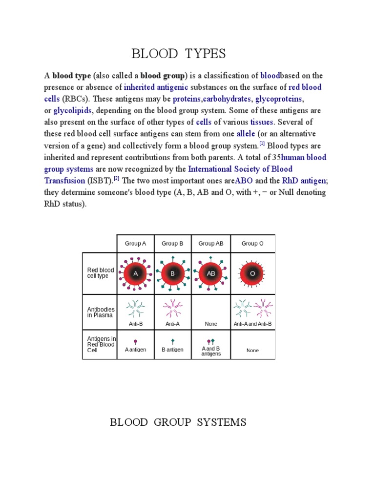 Blood Types | PDF | Blood Type | Blood Donation