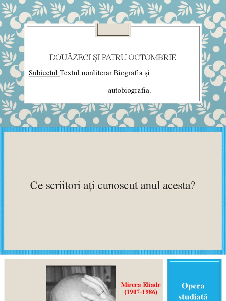 Biografia Si Autobiografia | PDF