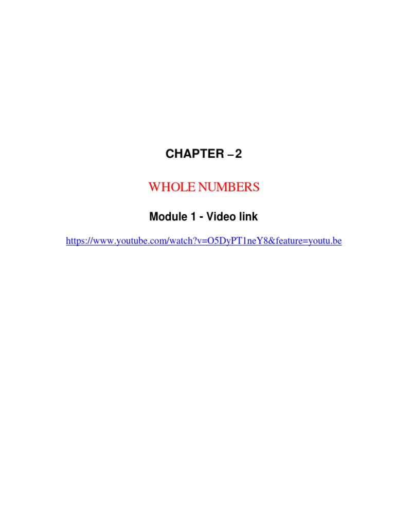 Whole Numbers: Chapter - 2 | PDF