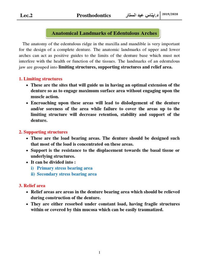 Maxillary Edentulous Landmarks Guide | PDF | Lip | Dentures
