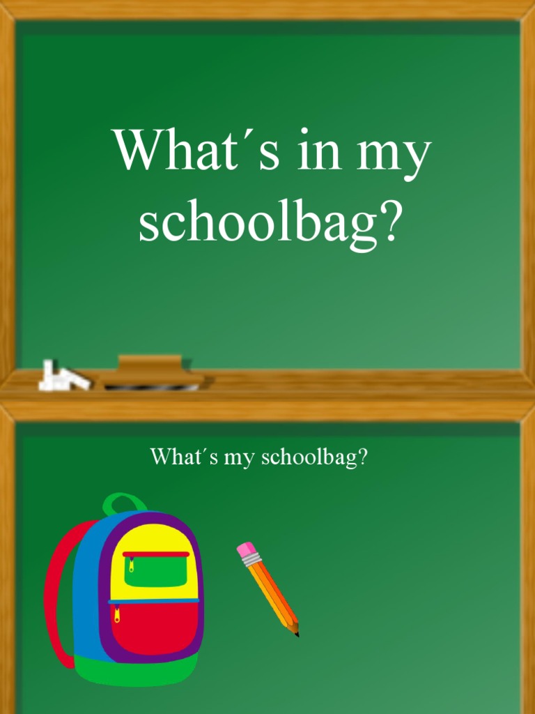 Whats in My Schoolbag Fun Activities Games Picture Description ...