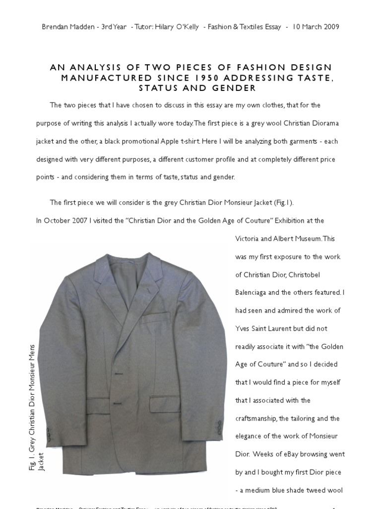 Y3 Clothing Analysis | PDF | Fashion | Suit (Clothing)