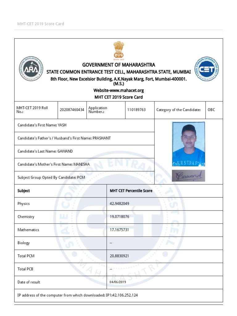 Cet Score Card - Compressed | PDF