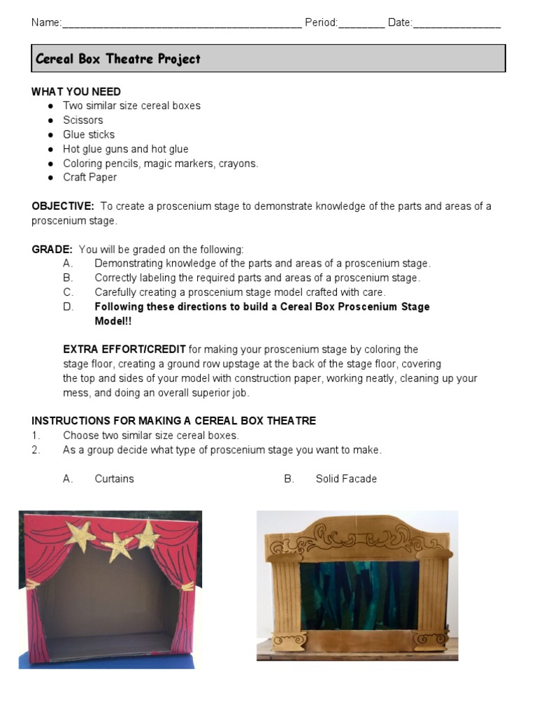 Cereal Box Theatre Project | PDF | Art Media | Theatre