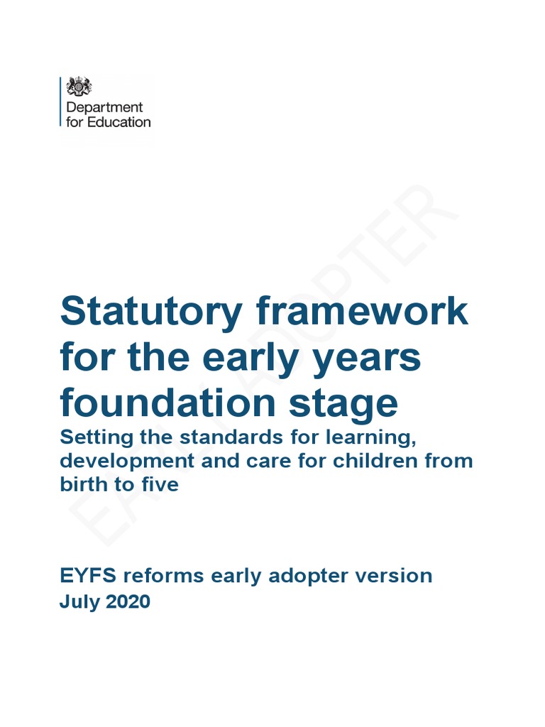 Statutory Framework For The Early Years Foundation Stage | Download ...