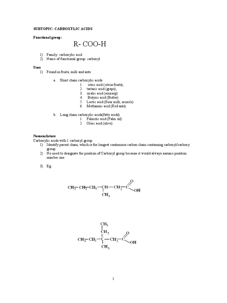 SAM Organic Chemistry Carboxylic Acids | PDF | Carboxylic Acid ...