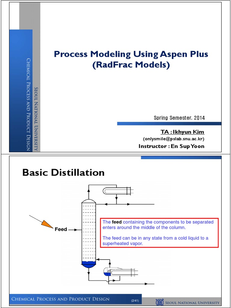 Basic Distillation: Process Modeling Using Aspen Plus (Radfrac Models) | PDF | Distillation ...