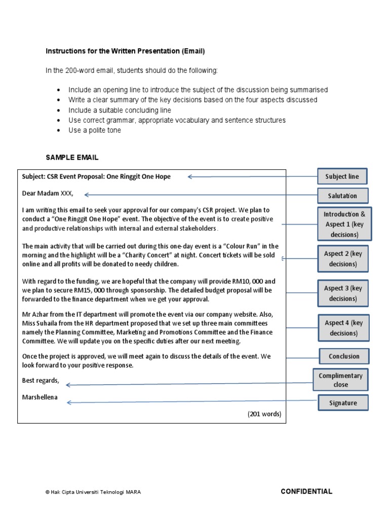 Instructions For The Written Presentation (Email) | PDF | Business ...