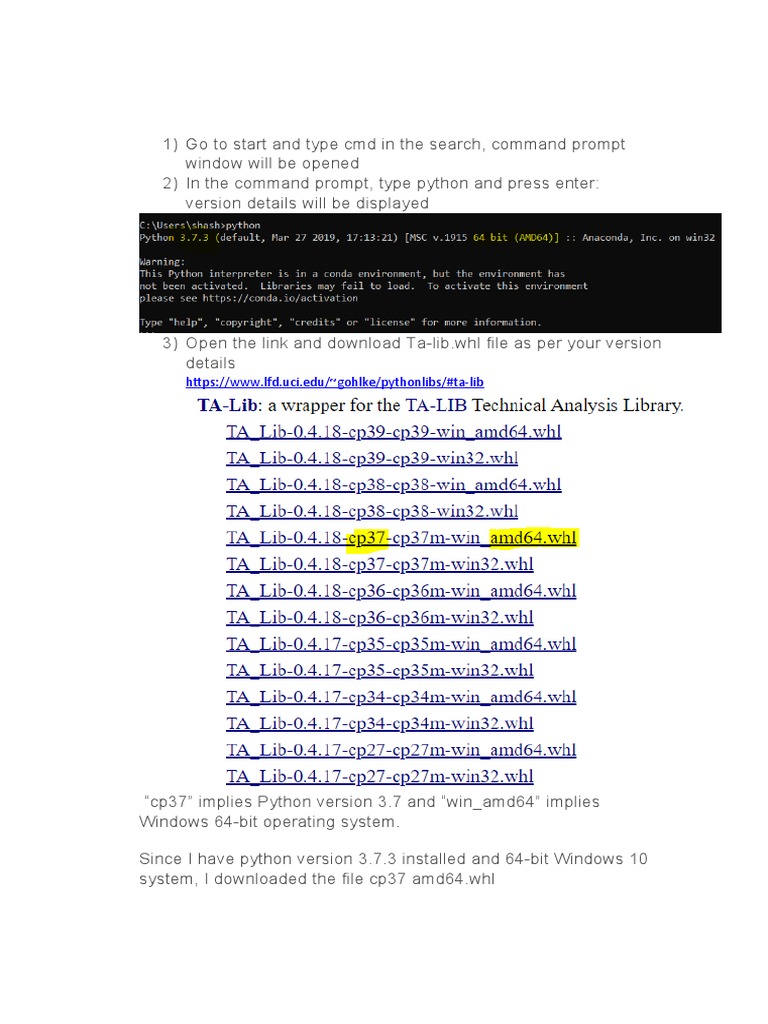 TA-lib Installation | PDF