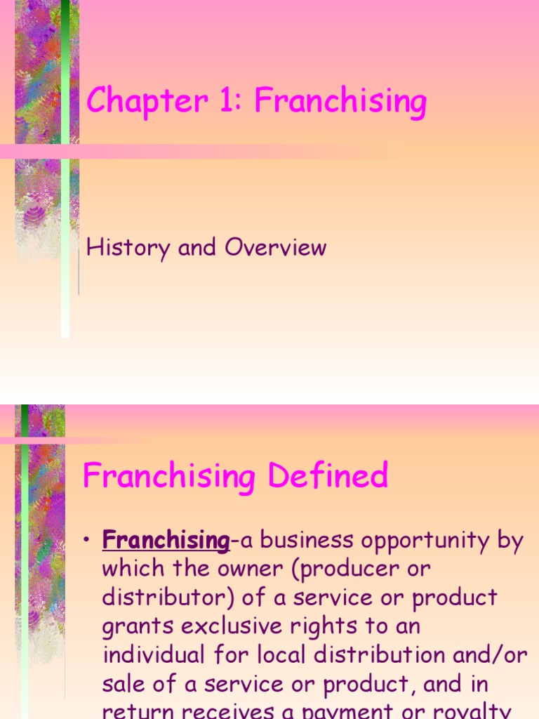 Chapter 1: Franchising: History and Overview | Download Free PDF ...