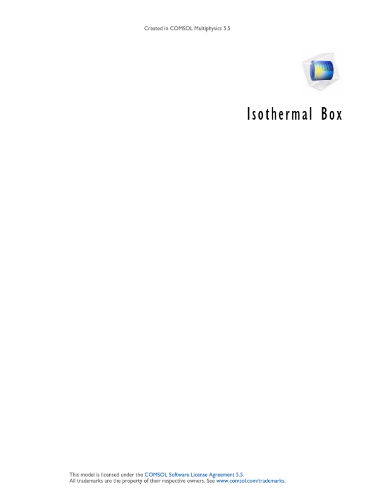 Isothermal Box: Created in COMSOL Multiphysics 5.5 | PDF | Thermal ...