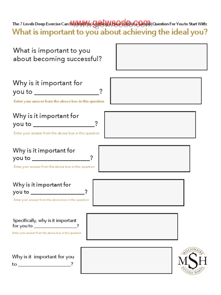 The 7 Levels Deep Exercise: A Guided Reflection on Personal Values and ...