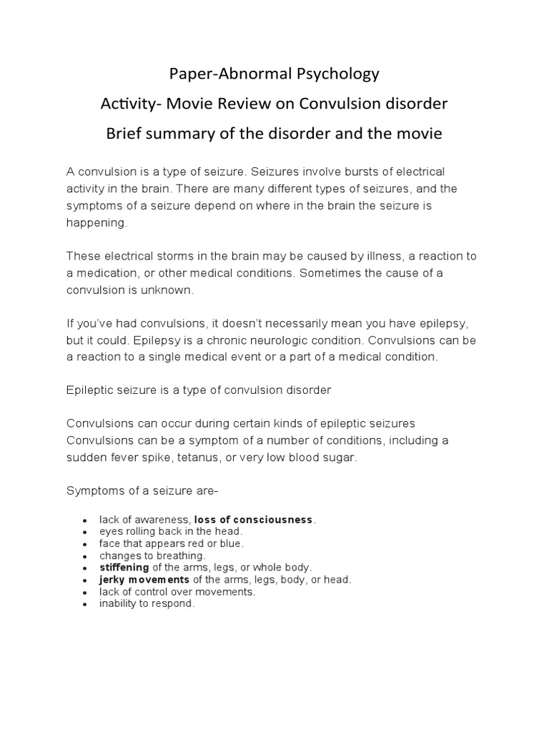 Understanding Convulsion Disorders | PDF