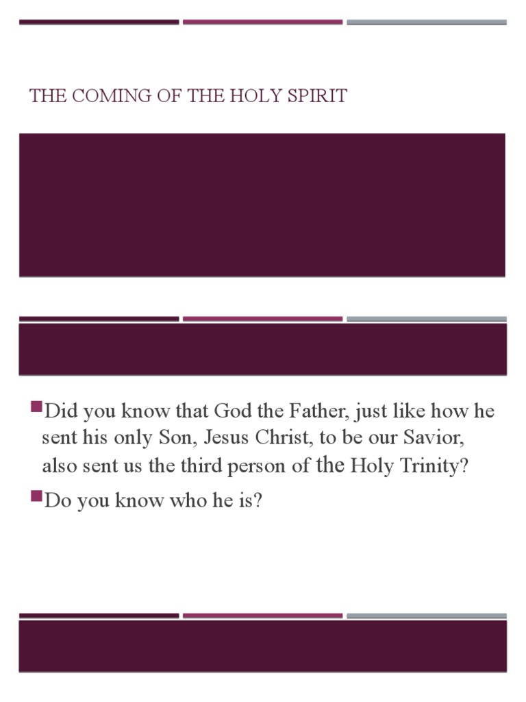 Holy Spirit: A Guide for Primary 3 | PDF