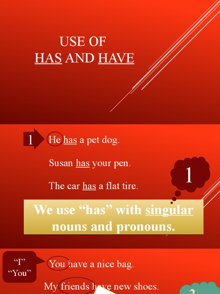 Use Of HAS Or HAVE PDF